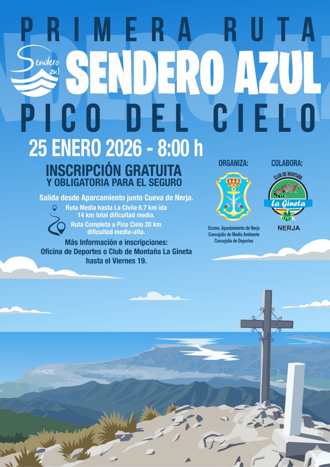 La I Ruta Sendero Azul al Pico del Cielo de Nerja se celebrará el 25 de ...